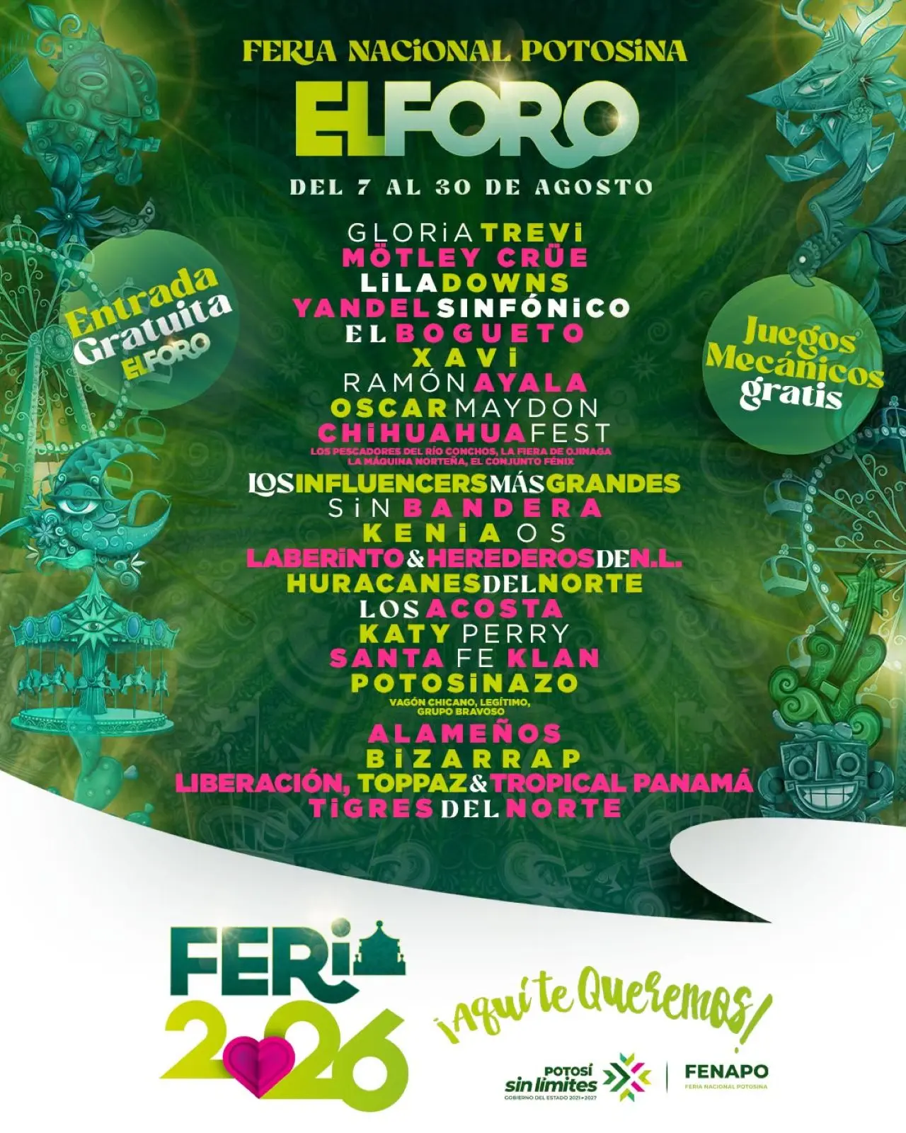 FENAPO 2026; boletos, cartelera de artistas del Palenque y Foro de las ...
