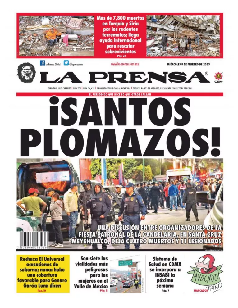 Portadas de los principales periódicos de México de este 8 de febrero ...